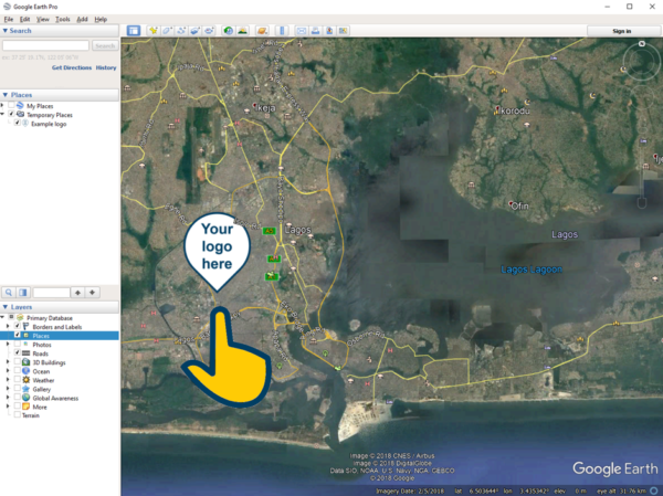 How to add a custom pin in Google Earth - Gmaven Blog